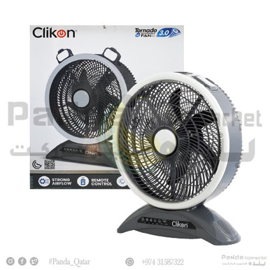 Clikon Rechargeable Fan Led & Remote - Panda.qa