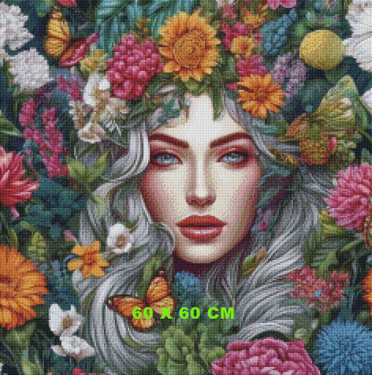 Floral Nature Goddess - Diamond Art Kit Made to Order © Natasha Muir
