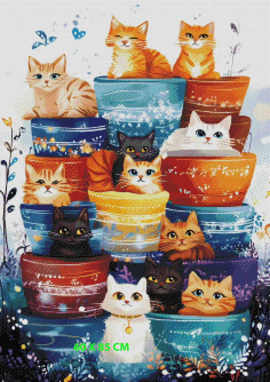 Happiness, One by One – Joyful Cat – Licensed Diamond Art Kit by Nadaya ...