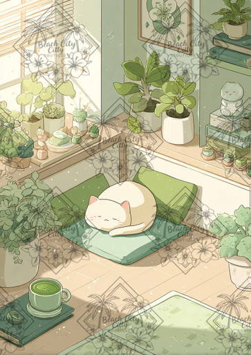Sunbeam Neko – The Cozy Corner – Licensed Diamond Art Kit by Sakura