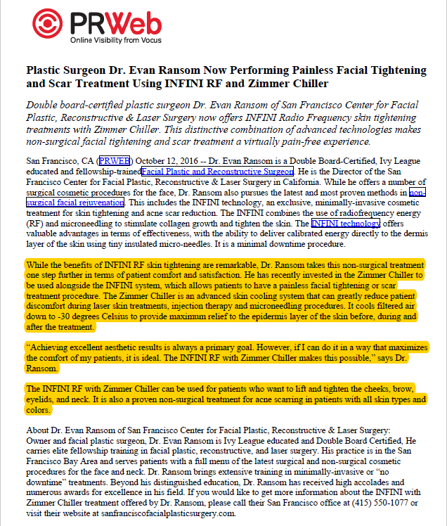 Plastic Surgeon Dr. Evan Ransom Now Performing Painless Facial ...
