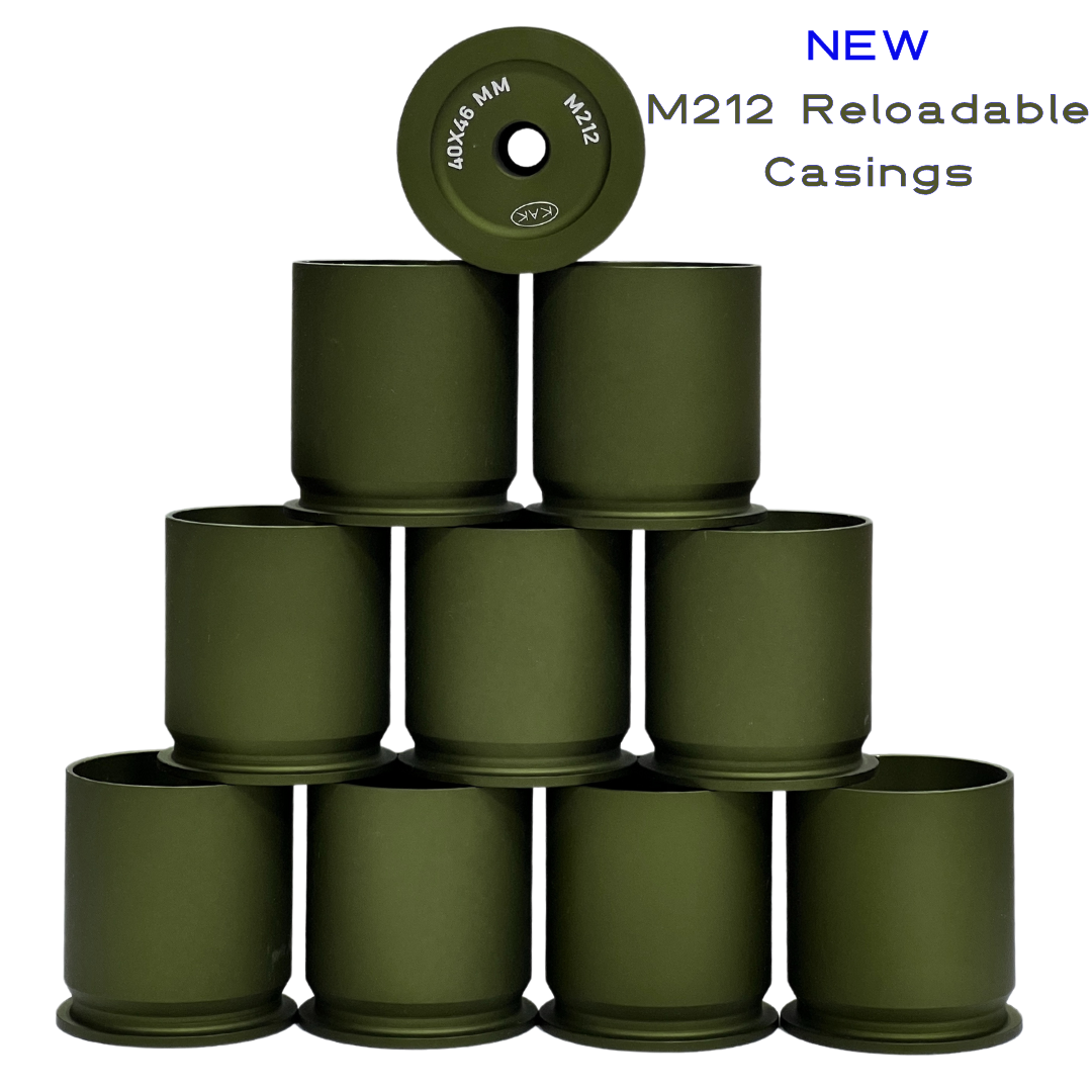 KAK 40MM M212 Reloadable Casing Kit - OD GREEN - 10 Pack - KAK INDUSTRY