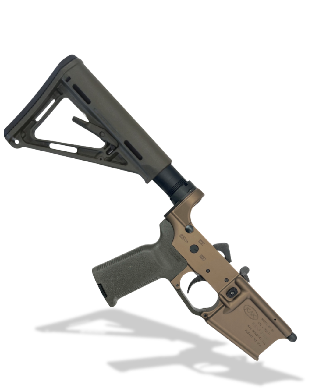 Complete AR15 Lower Receiver, FDE Anodize, ODG Furniture - KAK INDUSTRY
