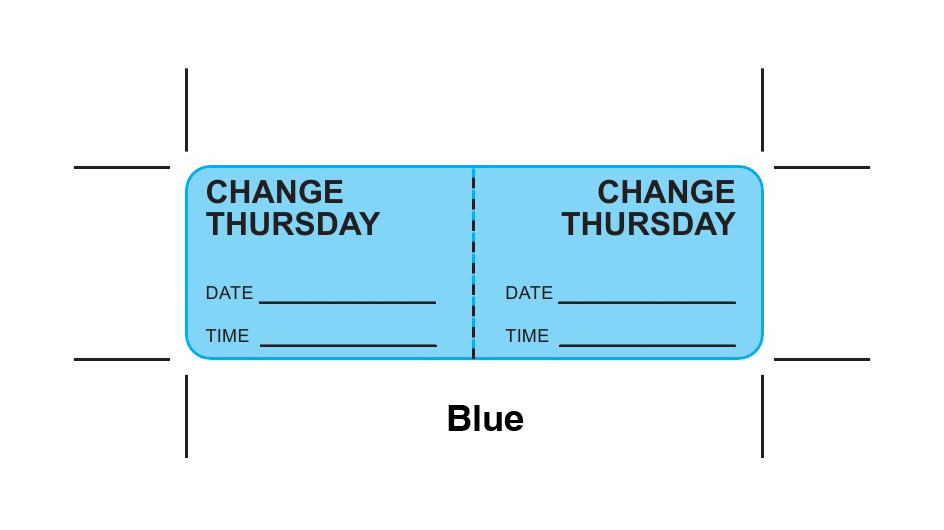 Stock 1" x 3" IV Tubing Change Labels - Pharmacy Automation Supplies