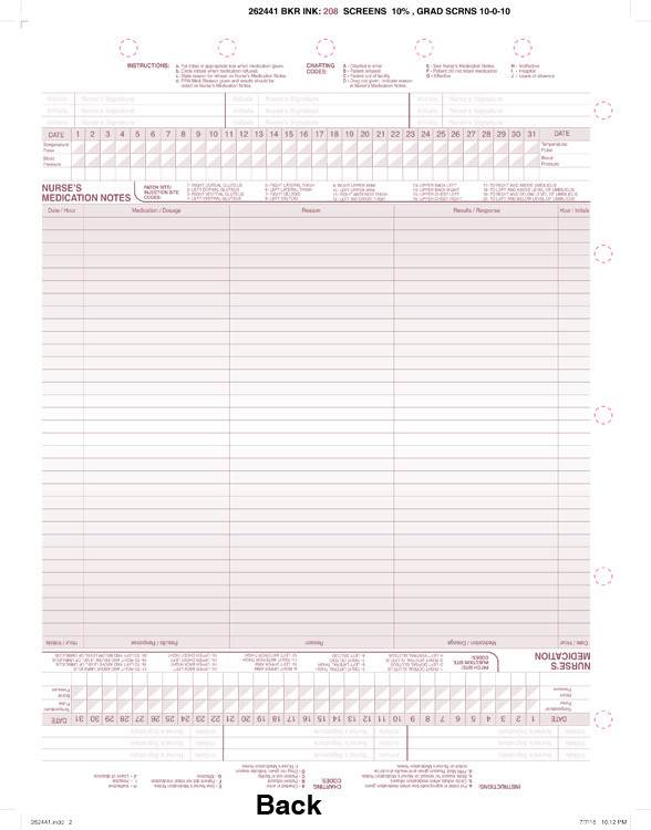 Custom 8.5" x 11" Medication Admin Record (MAR) Form - Pharmacy ...