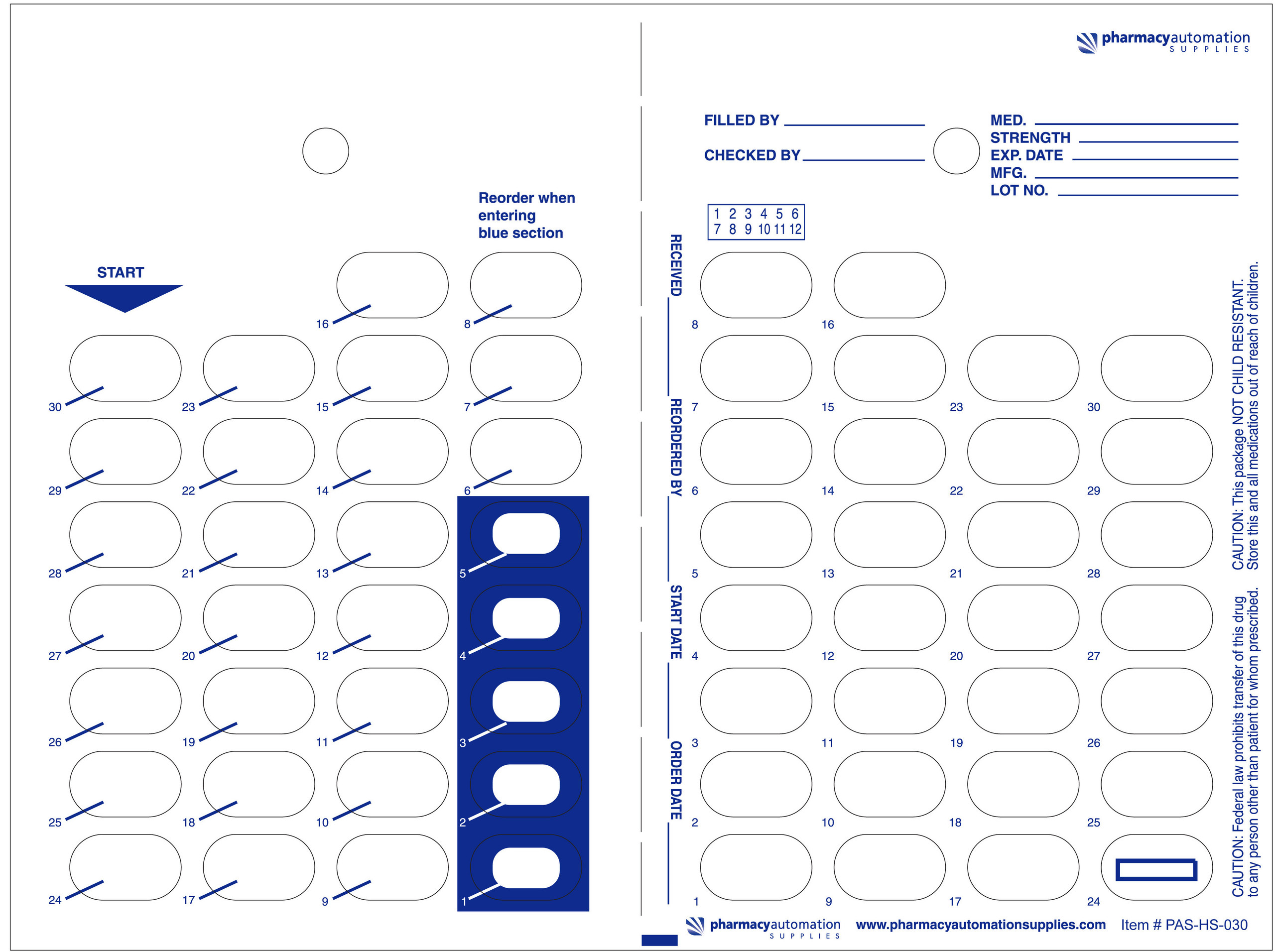30 Day Heat-Seal Blister Card | Unit-Dose