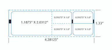 Stock White Misys-Sunquest Laboratory Label| 1.1875" X 4.125"