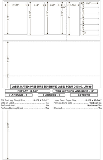 Custom 8.5" x 14" Pharmacy Label for Laser Printers | LM519-14