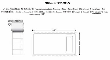 DOSIS | DT Label with tab and perf C1829