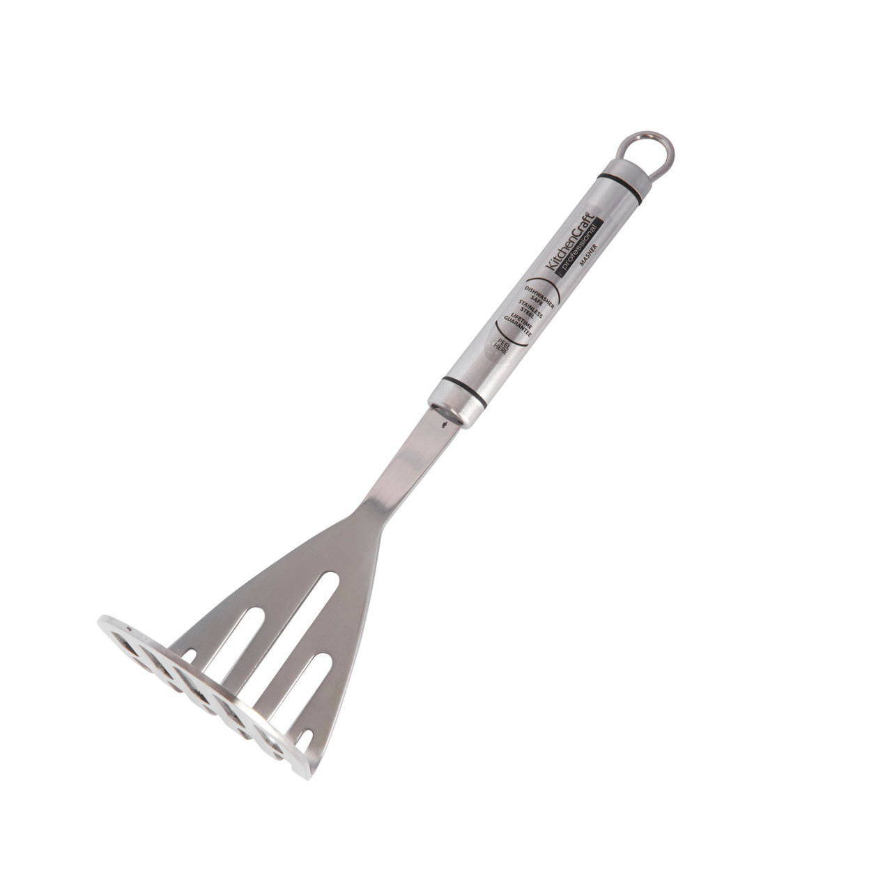 KitchenCraft Oval Handled Professional Stainless Steel Masher, 26cm ...