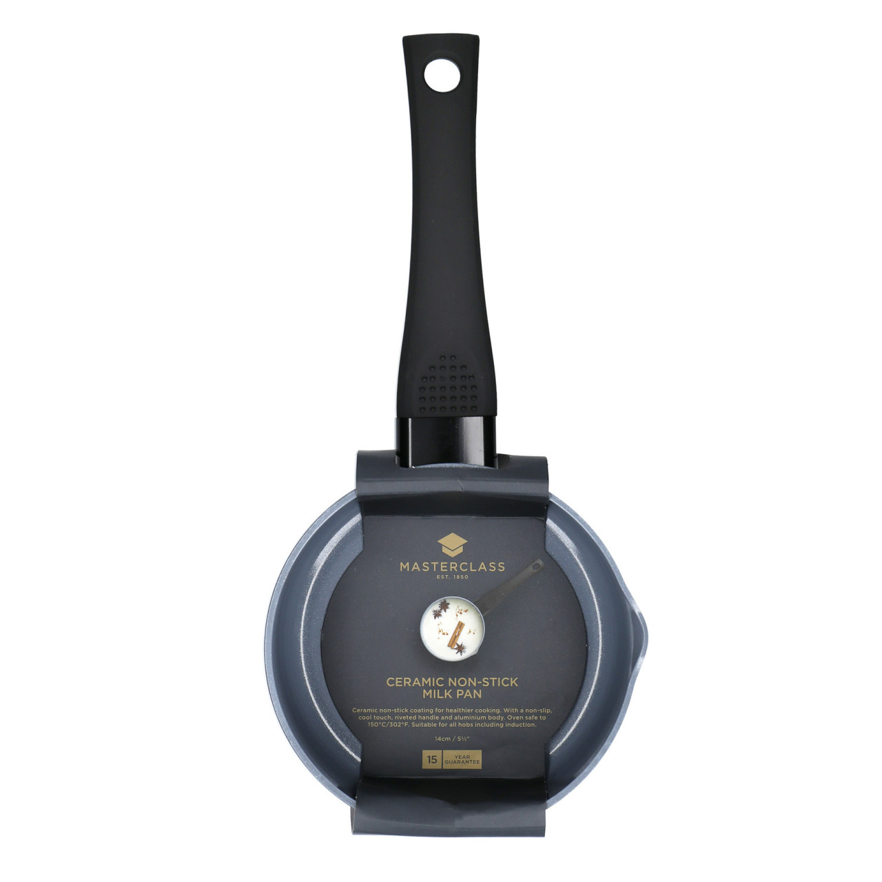 Masterclass Ceramic Non Stick Induction Ready Milk Pan 14cm Lifetime