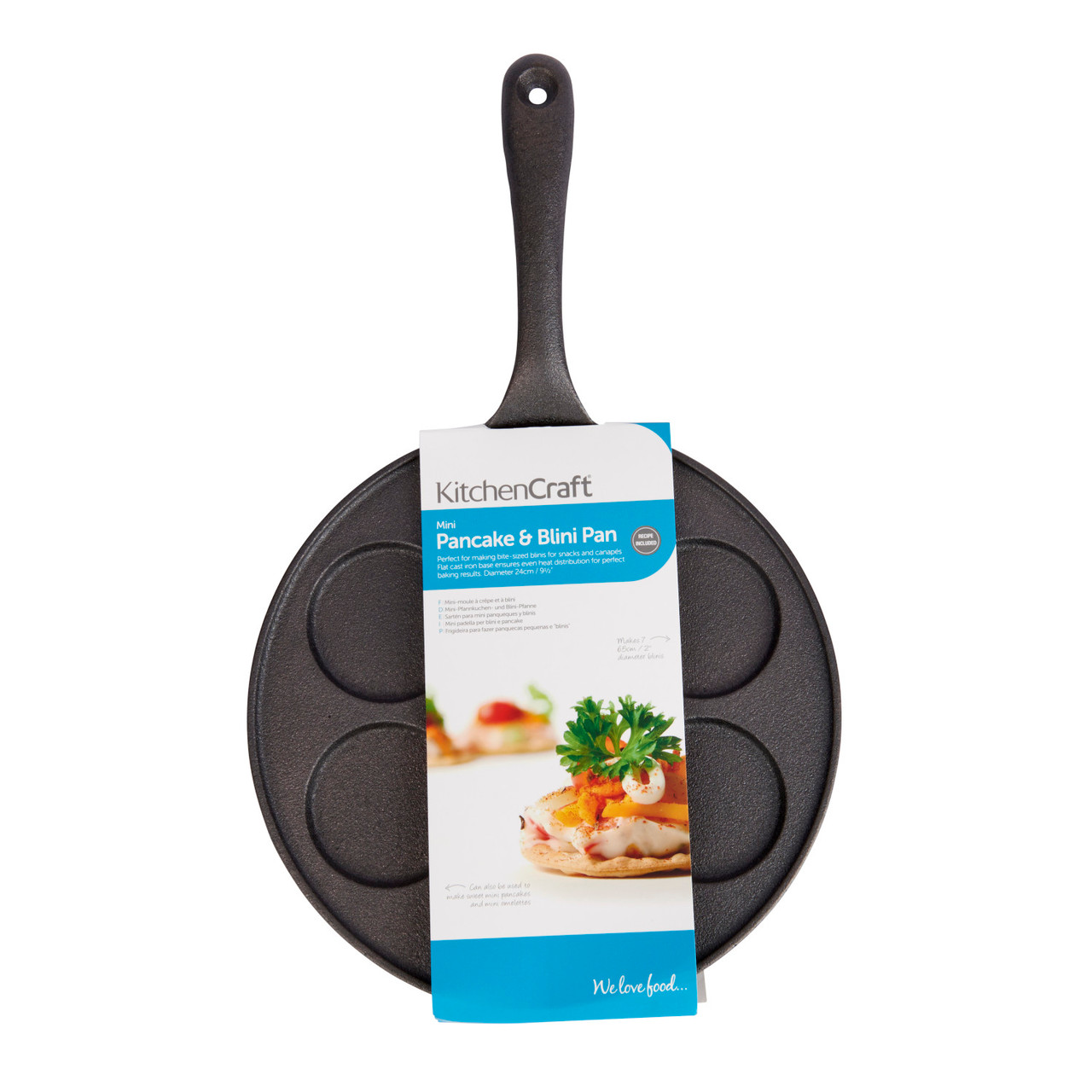 KitchenCraft Cast Iron 7 Hole Blinis Pan - Lifetime Brands Europe