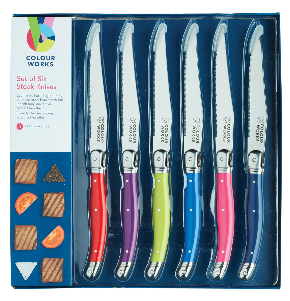 Colourworks 6 Piece Steak Knife Set - Lifetime Brands Europe