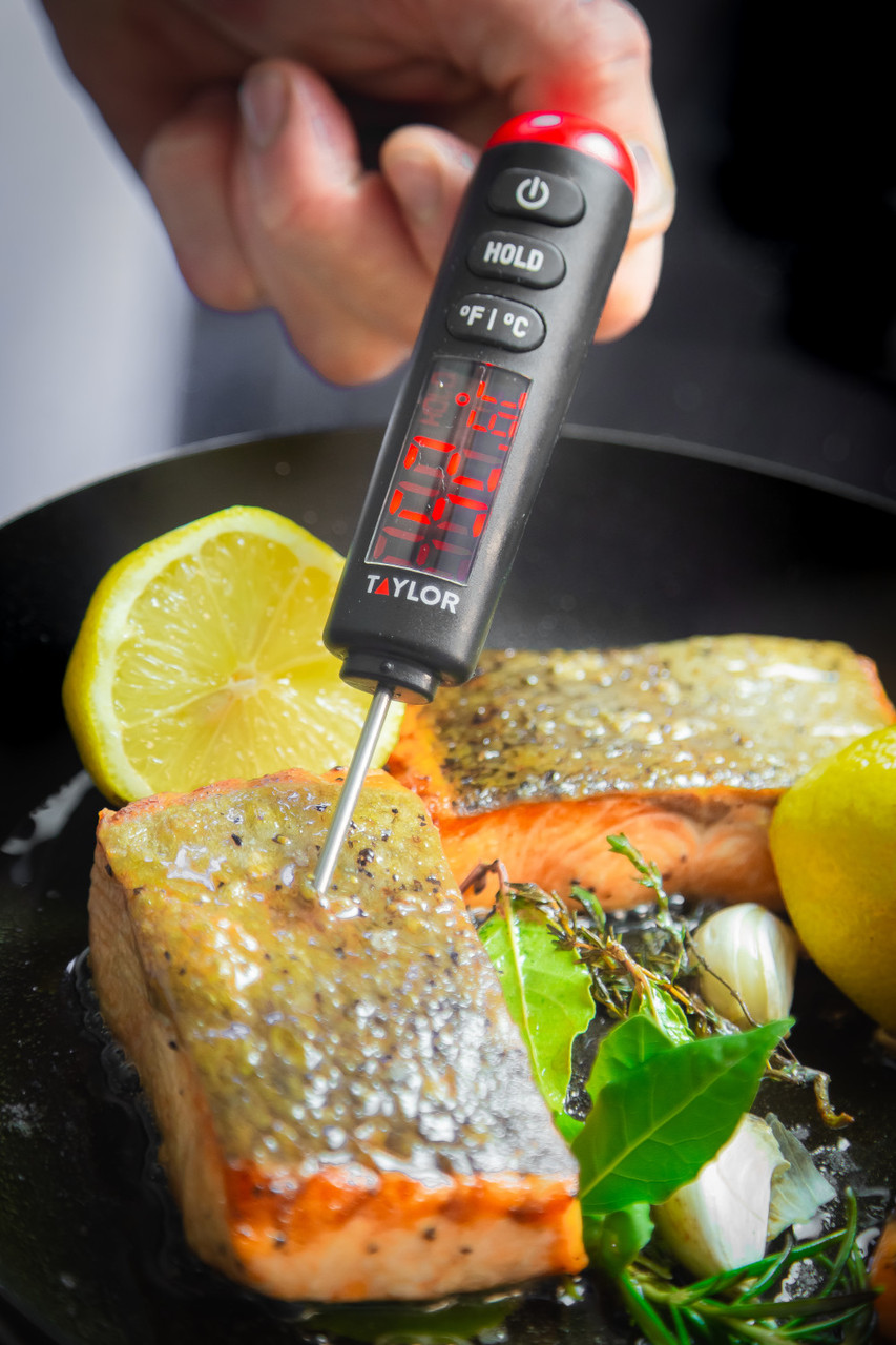 Taylor Pro Digital Food Thermometer Probe with Bright LED Display ...