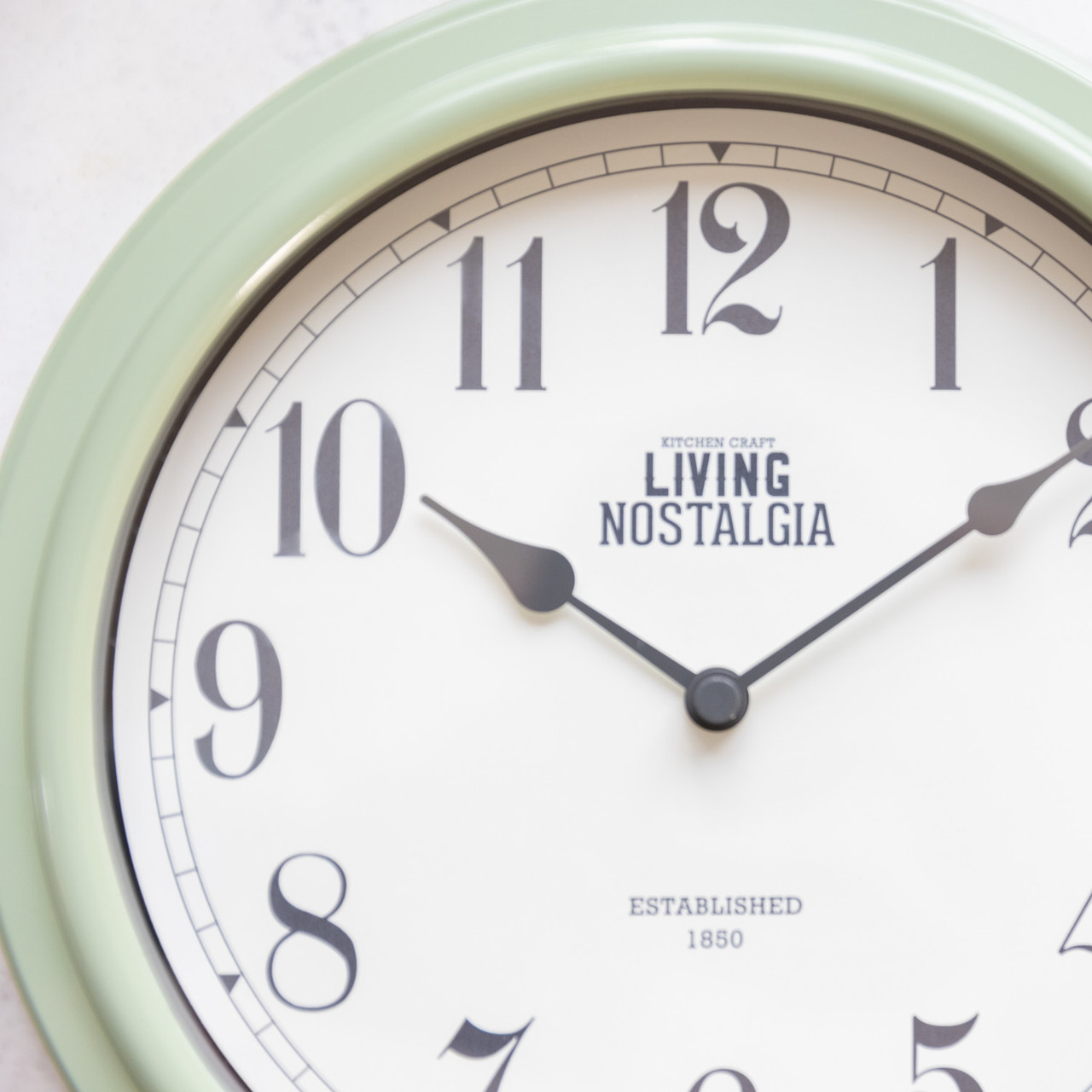 Living Nostalgia Analogue Wall Clock - English Sage Green - Lifetime ...