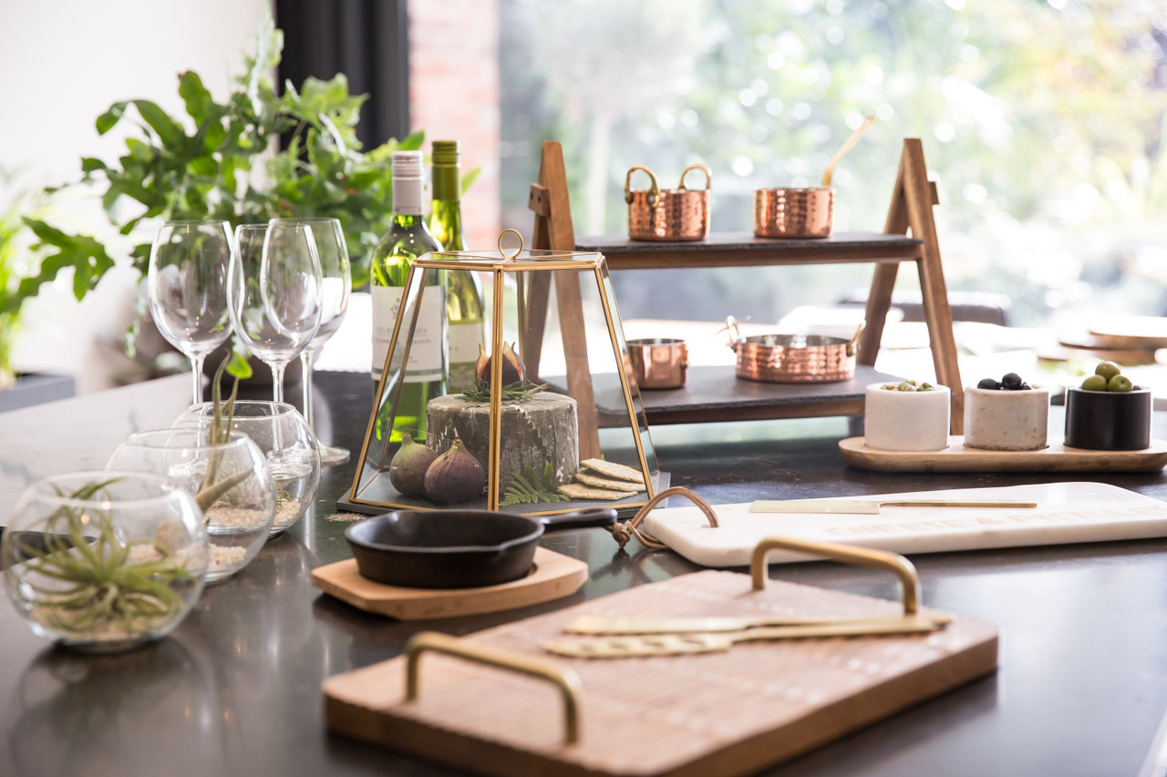 Artesá Glass Serving Cloche with Slate Base - Lifetime Brands Europe