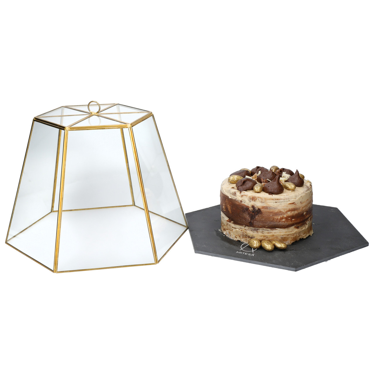 Artesá Glass Serving Cloche with Slate Base - Lifetime Brands Europe