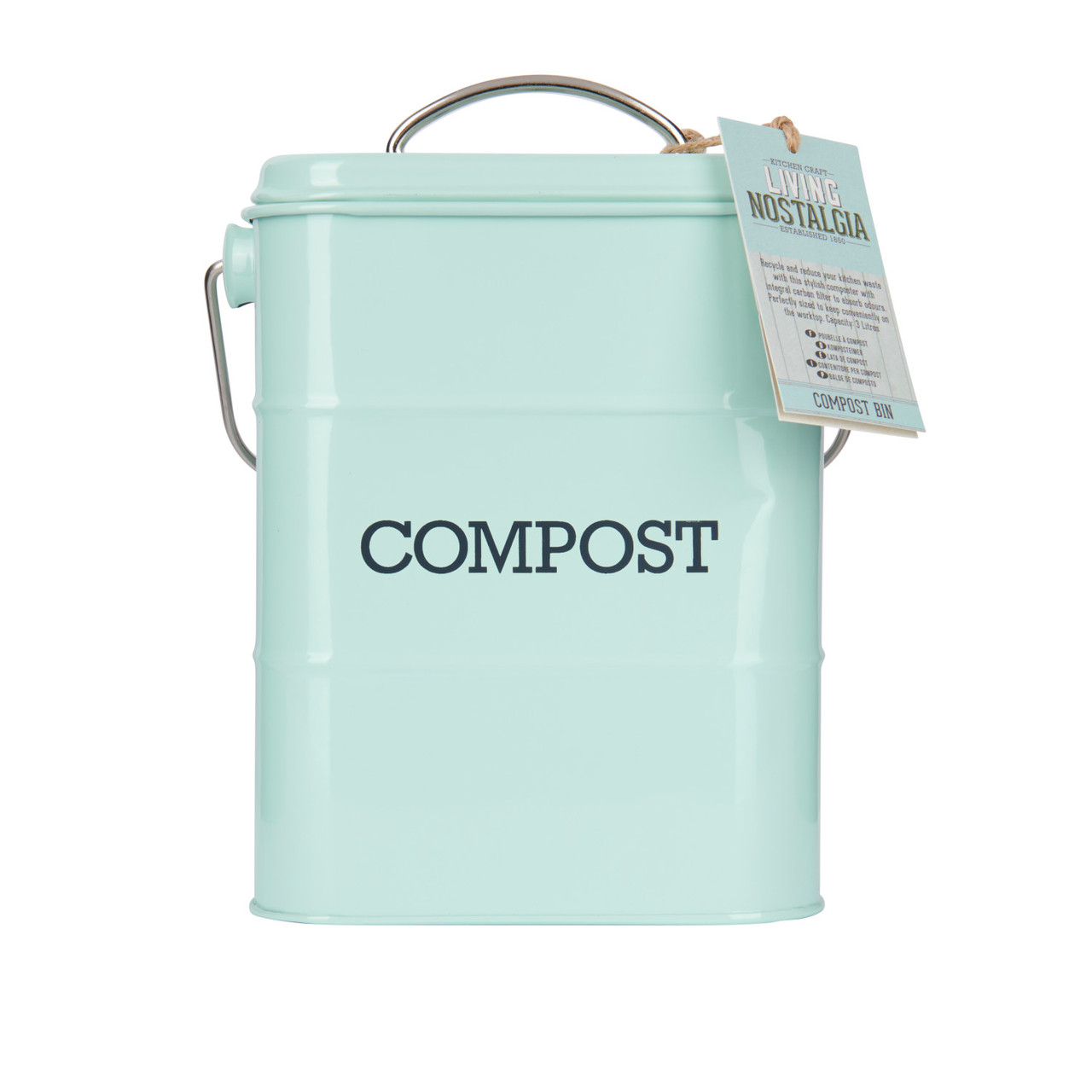 Living Nostalgia Vintage Blue Compost Bin - Lifetime Brands Europe