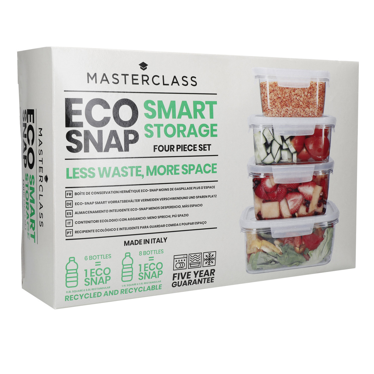 MasterClass Eco Smart Snap Storage Containers, 4-Piece Set - Lifetime ...