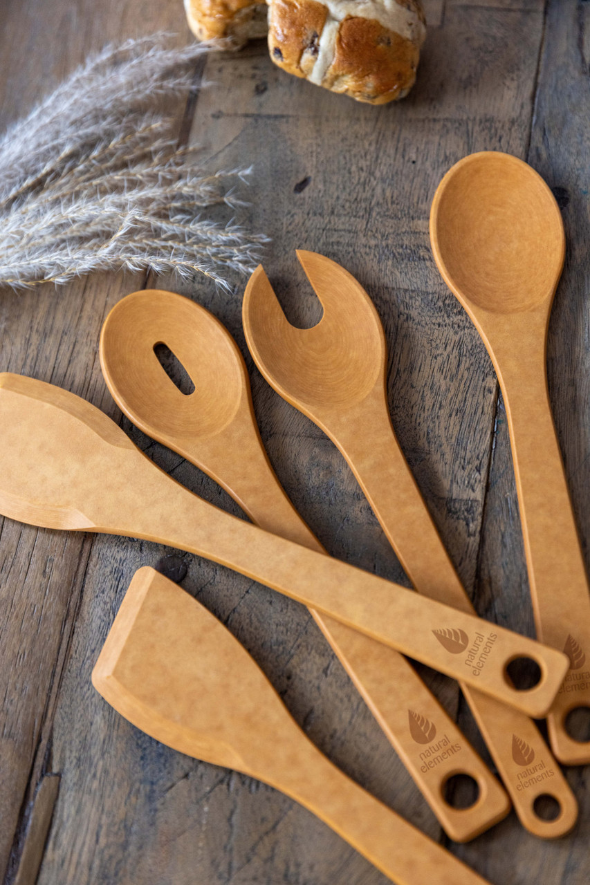 Natural Elements Recycled Wood Fibre Kitchen Utensils, 4-Piece Set ...