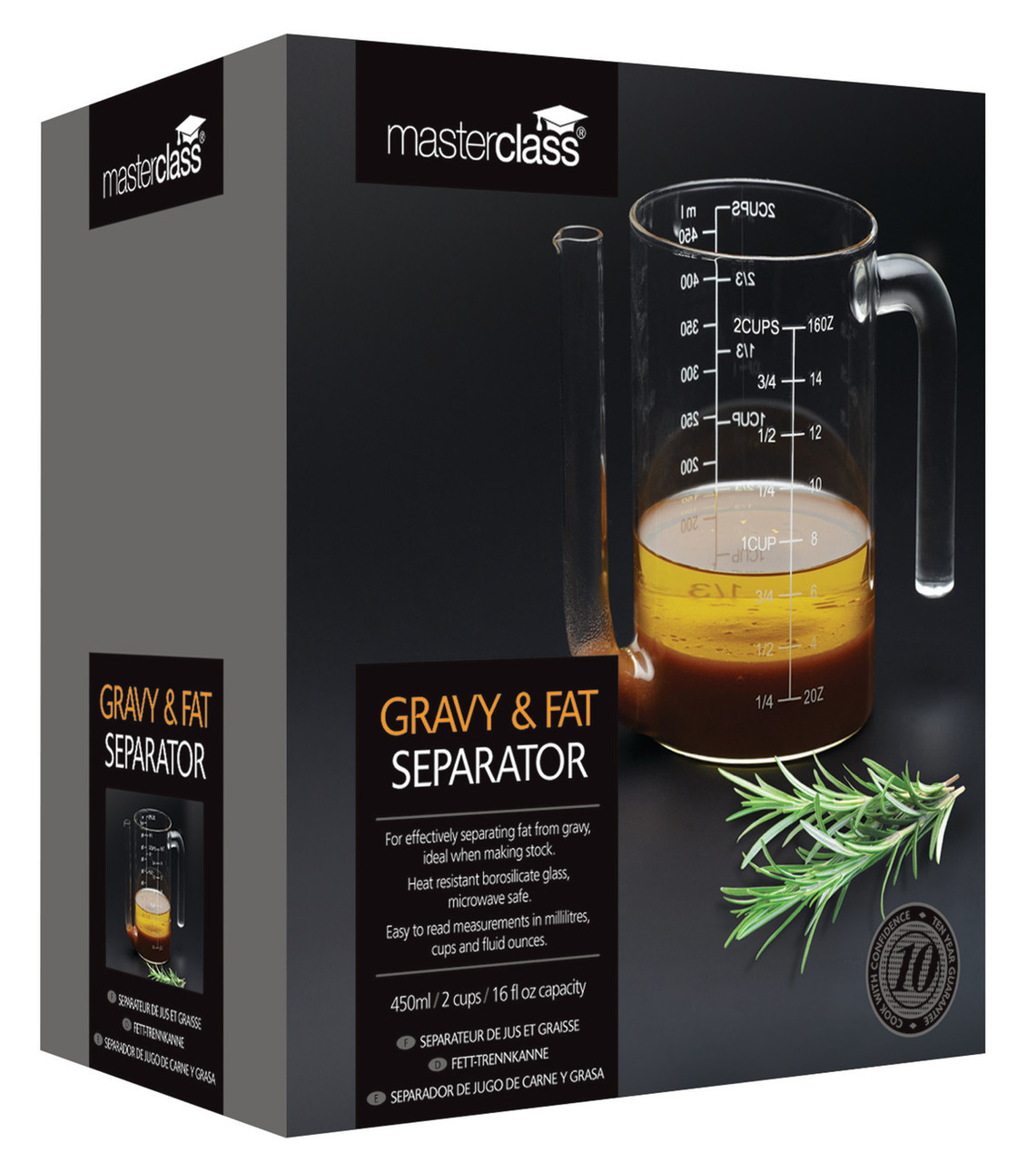 MasterClass 450ml Glass Gravy / Fat Separator - Lifetime Brands Europe