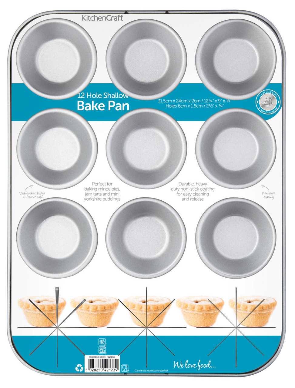 KitchenCraft Non-Stick Twelve Hole Shallow Pan - Lifetime Brands Europe