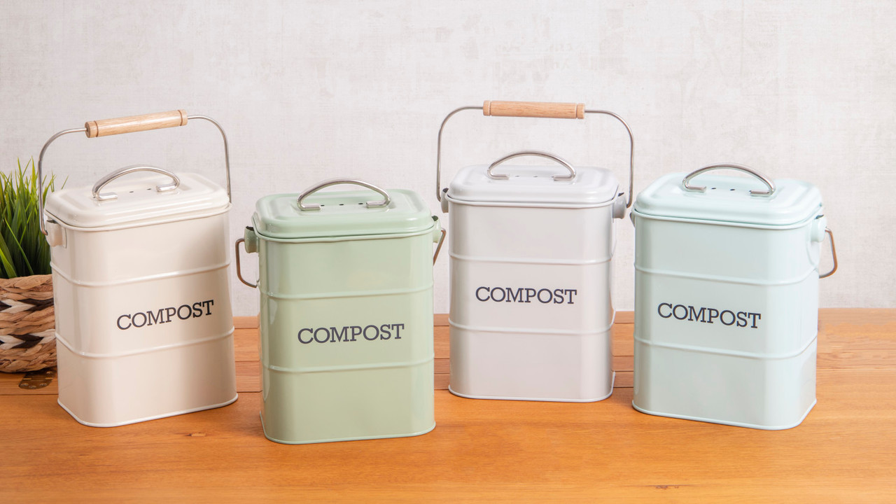 Living Nostalgia Antique Cream Compost Bin - Lifetime Brands Europe