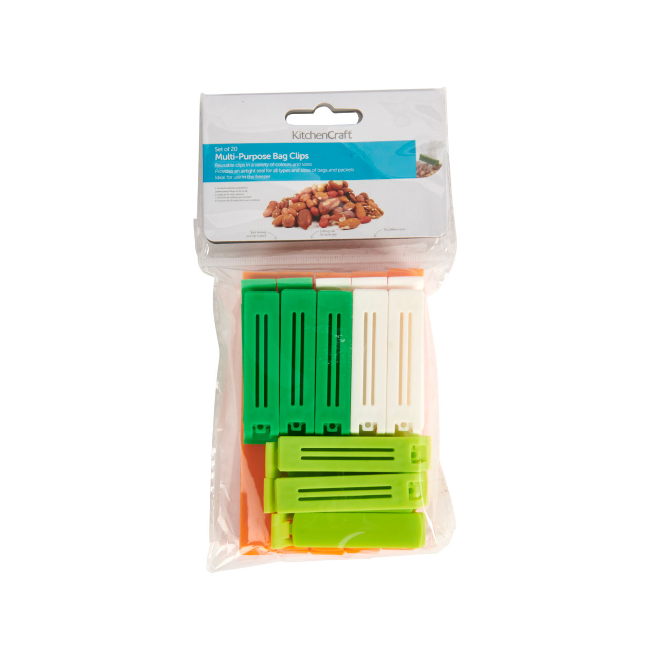KitchenCraft Pack of Twenty Assorted Sized Bag Clips - Lifetime Brands ...