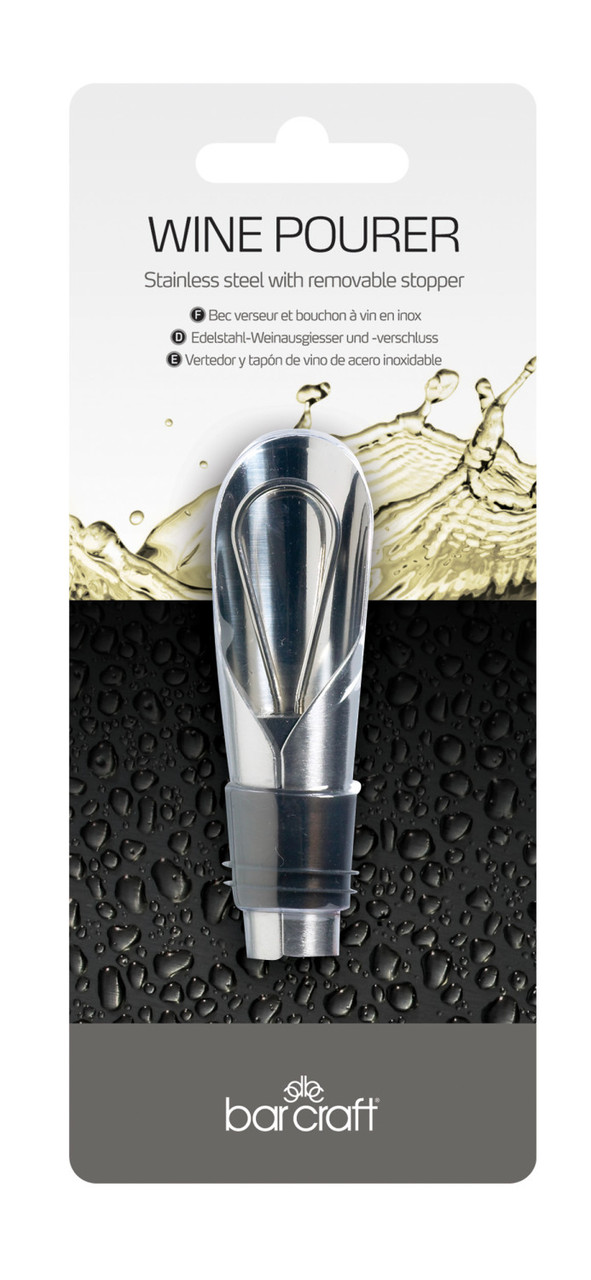 BarCraft Stainless Steel Wine Pourer with Stopper - Lifetime Brands Europe