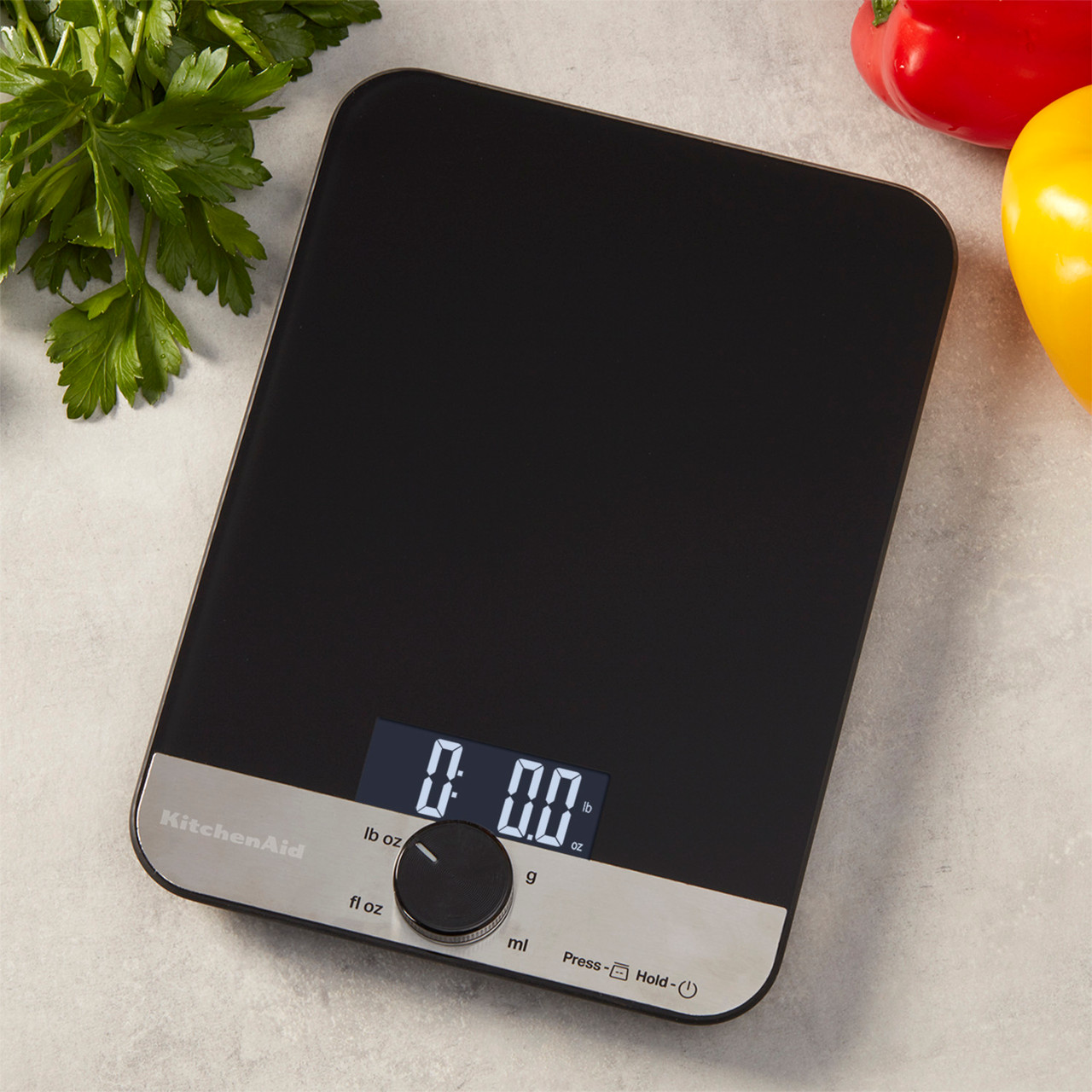 KitchenAid Digital Glass Top Kitchen Scale, 5000g Dry / 5000ml Liquid ...