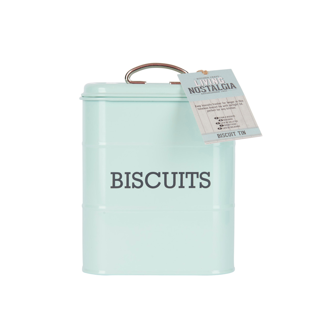 Living Nostalgia Vintage Blue Biscuit Tin - Lifetime Brands Europe
