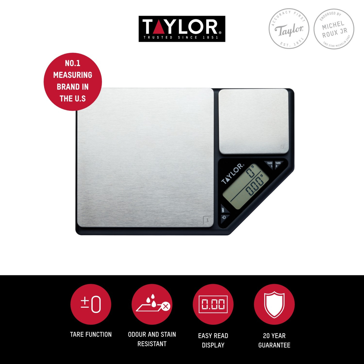 Taylor Pro Dual Platform Digital Dual 5Kg & 500g Kitchen Scale ...