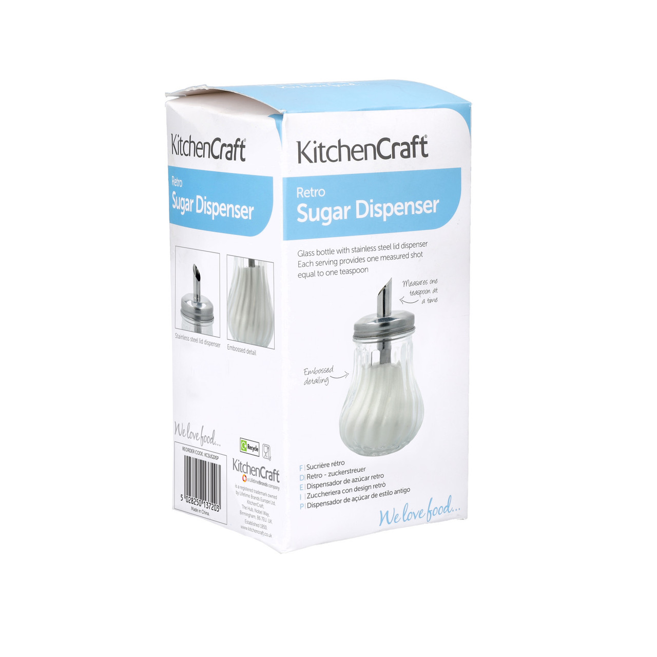 KitchenCraft Glass Sugar Dispenser - Lifetime Brands Europe