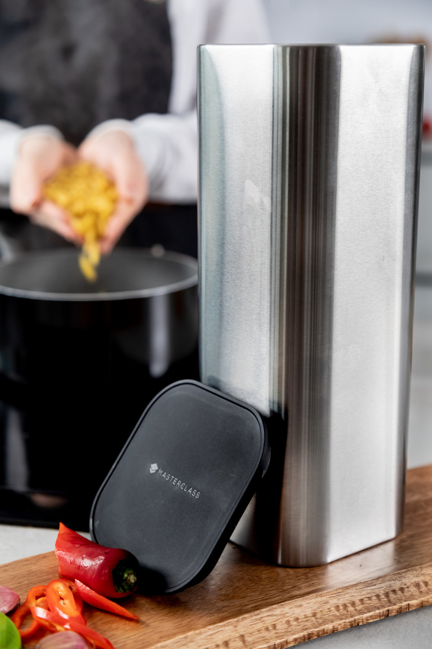 MasterClass Stainless Steel Pasta Container with Antimicrobial Lid ...