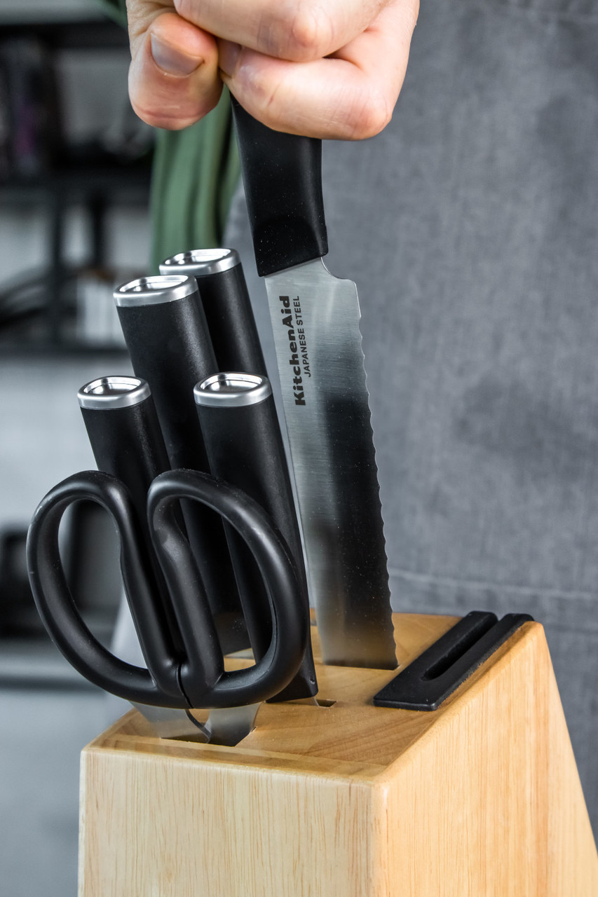 KitchenAid Classic 6-Piece Knife Set with Block, Sharp Japanese 420J2 ...