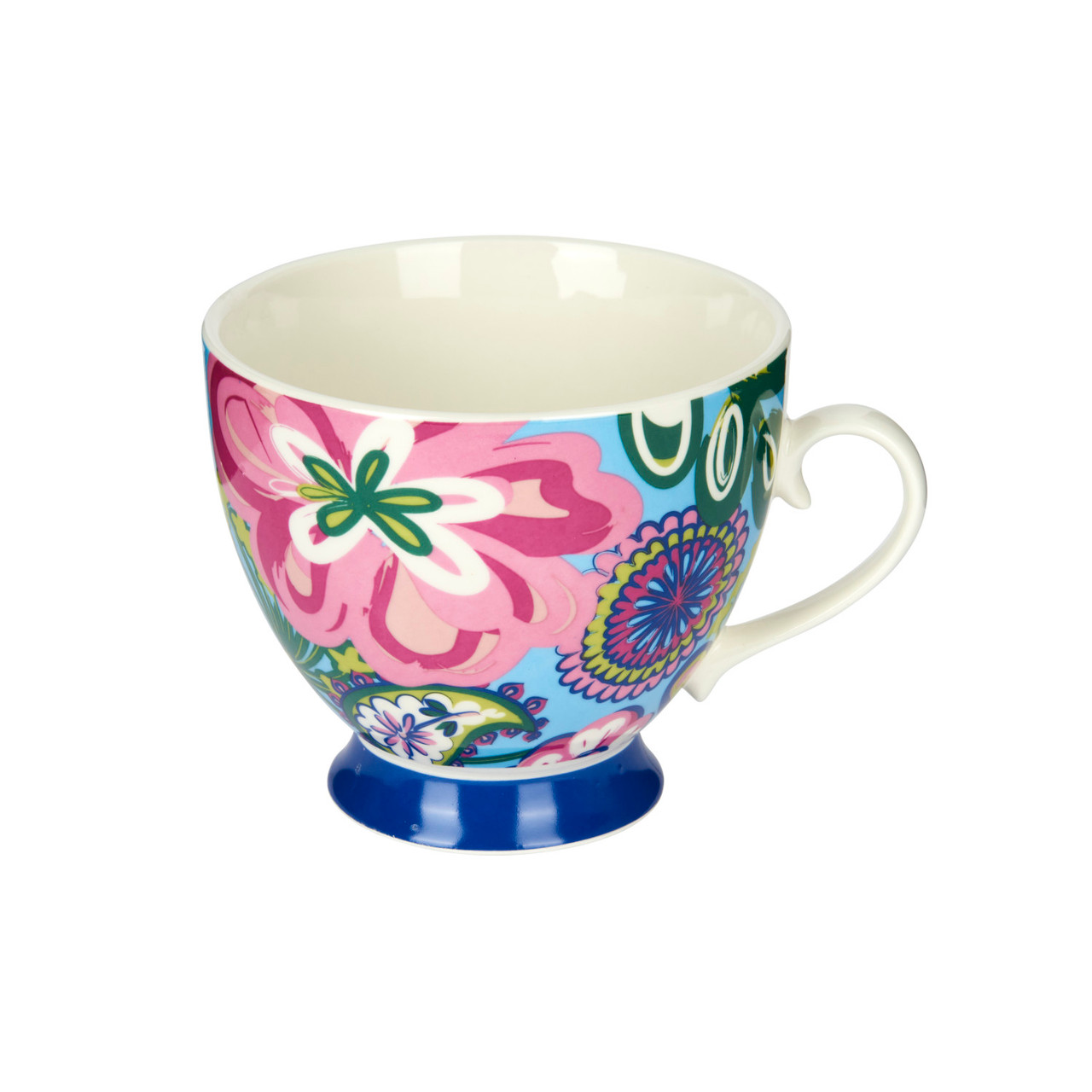 KitchenCraft Set of Four China Bright Floral Footed Mugs - Lifetime ...