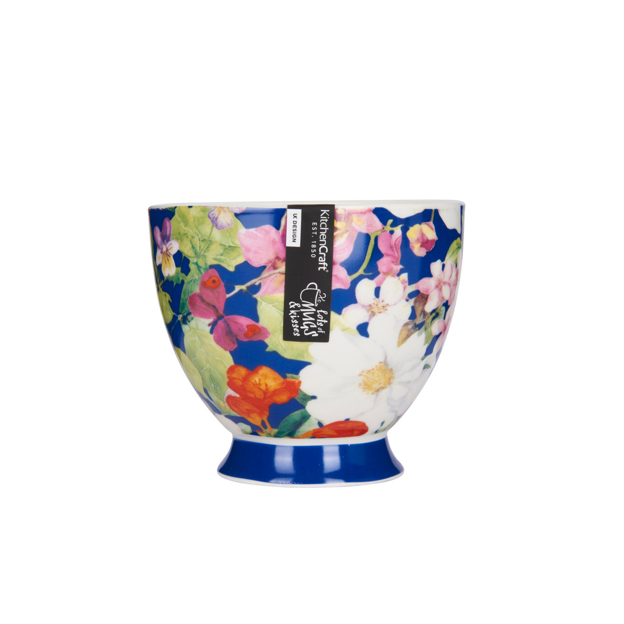 KitchenCraft China Blue Butterfly Footed Mug, 400ml - Lifetime Brands ...