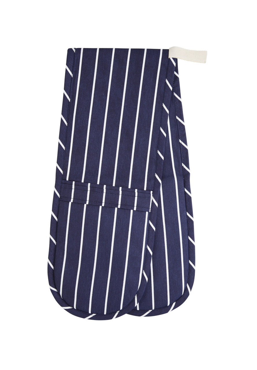 KitchenCraft Blue Butcher's Stripe Double Oven Glove - Lifetime Brands ...