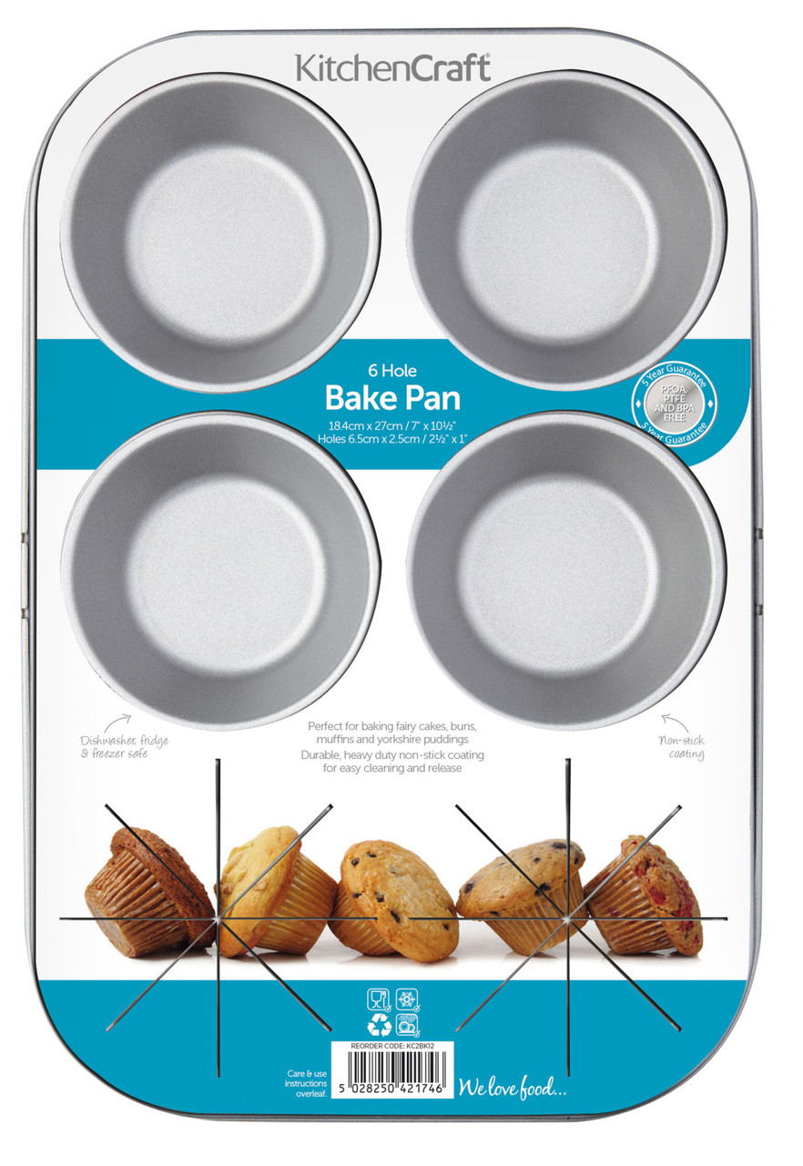 KitchenCraft Non-Stick Six Hole Baking Pan - Lifetime Brands Europe