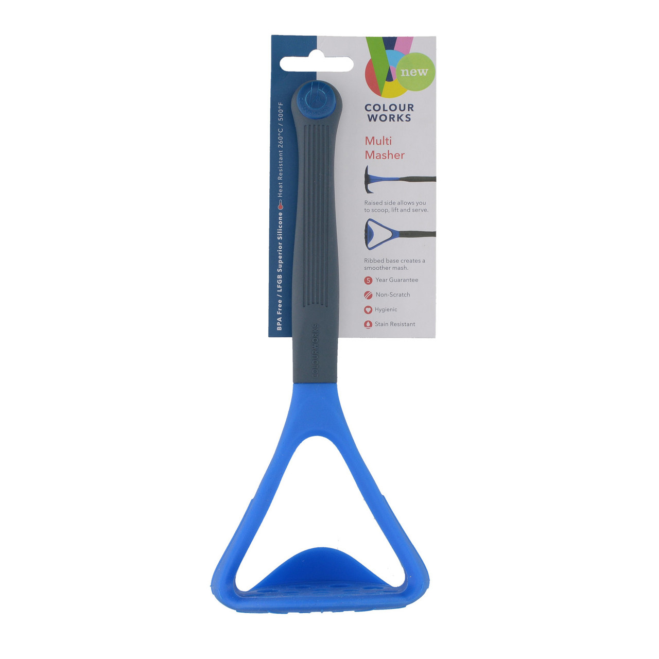 Colourworks Brights Blue Silicone-Headed Masher - Lifetime Brands Europe