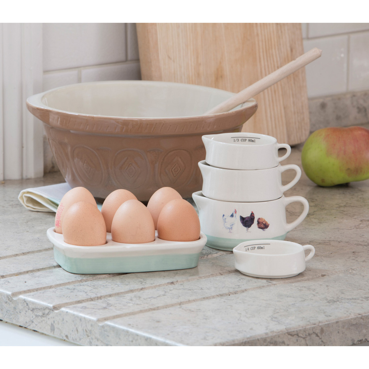 Apple Farm Set of Four Stoneware Measuring Cups - Lifetime Brands Europe
