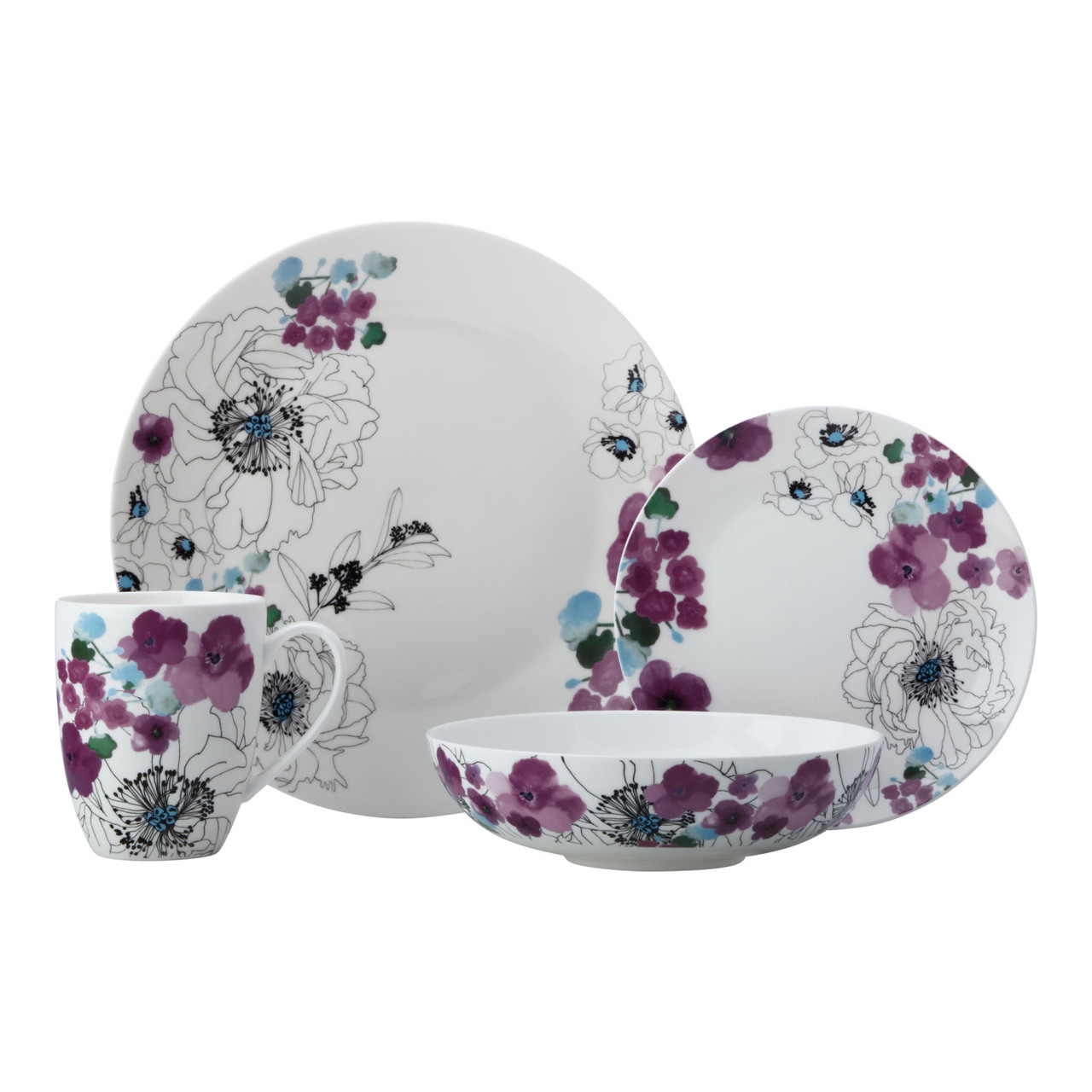 Maxwell & Williams Viola Coupe 16 Piece Dinner Set - Lifetime Brands Europe