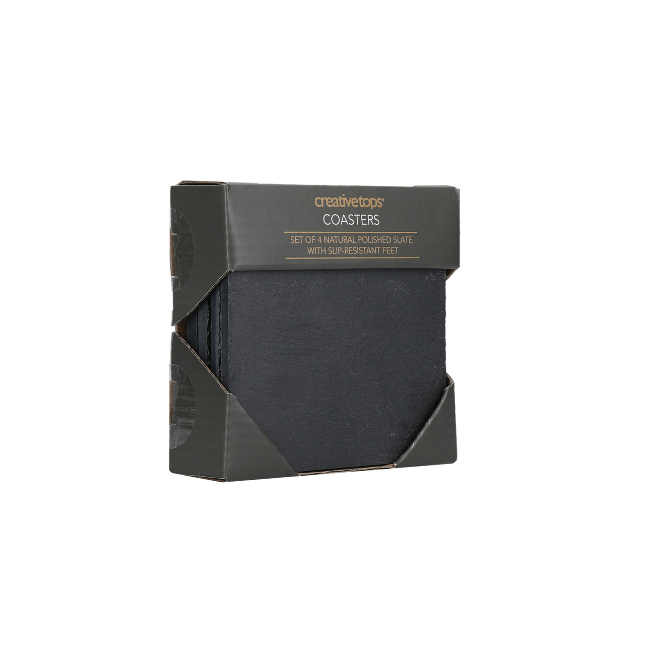Creative Tops Naturals Pack Of 4 Slate Coasters - Lifetime Brands Europe