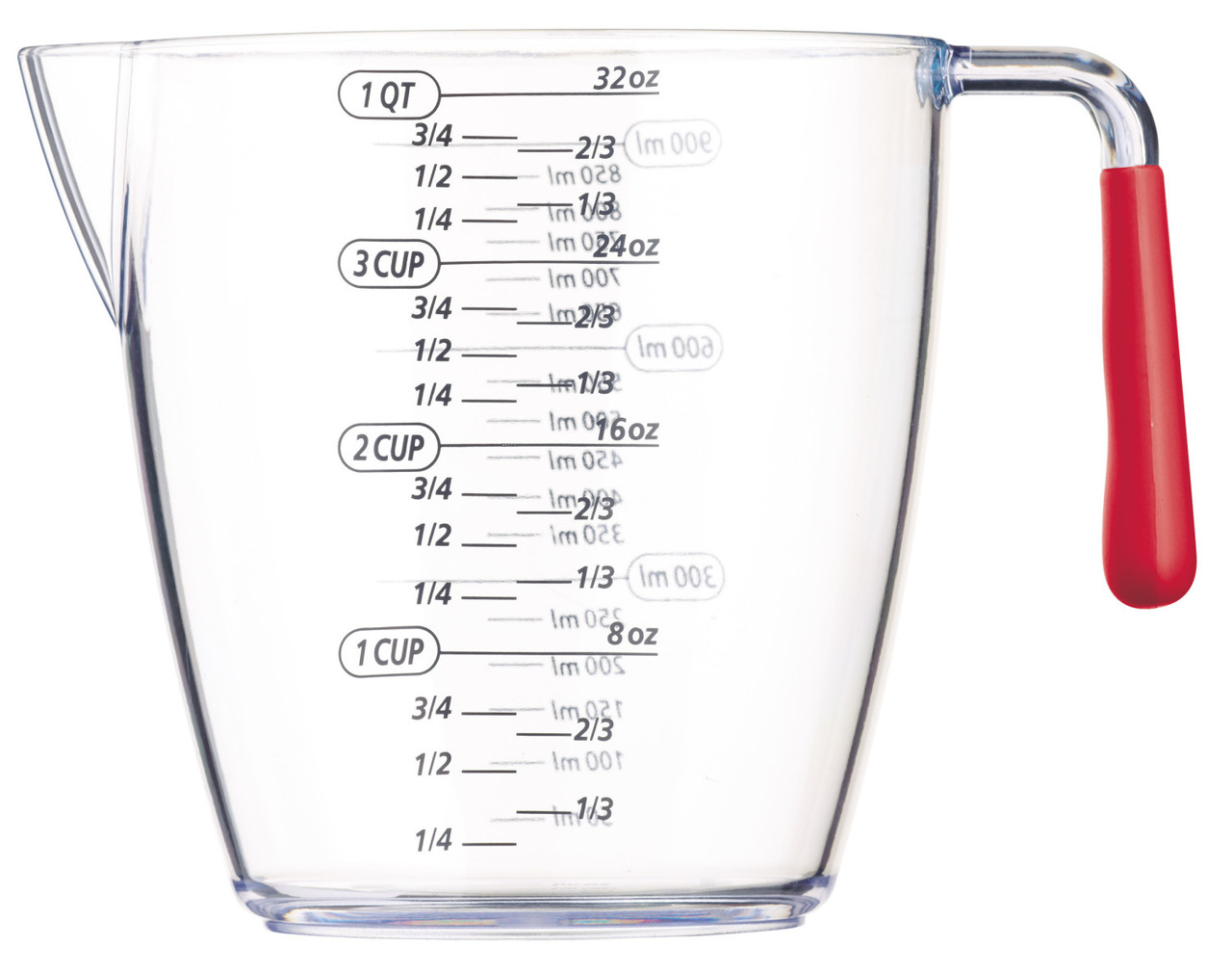 Colourworks 3 Piece Red Acrylic Measuring Jug Set - Lifetime Brands Europe