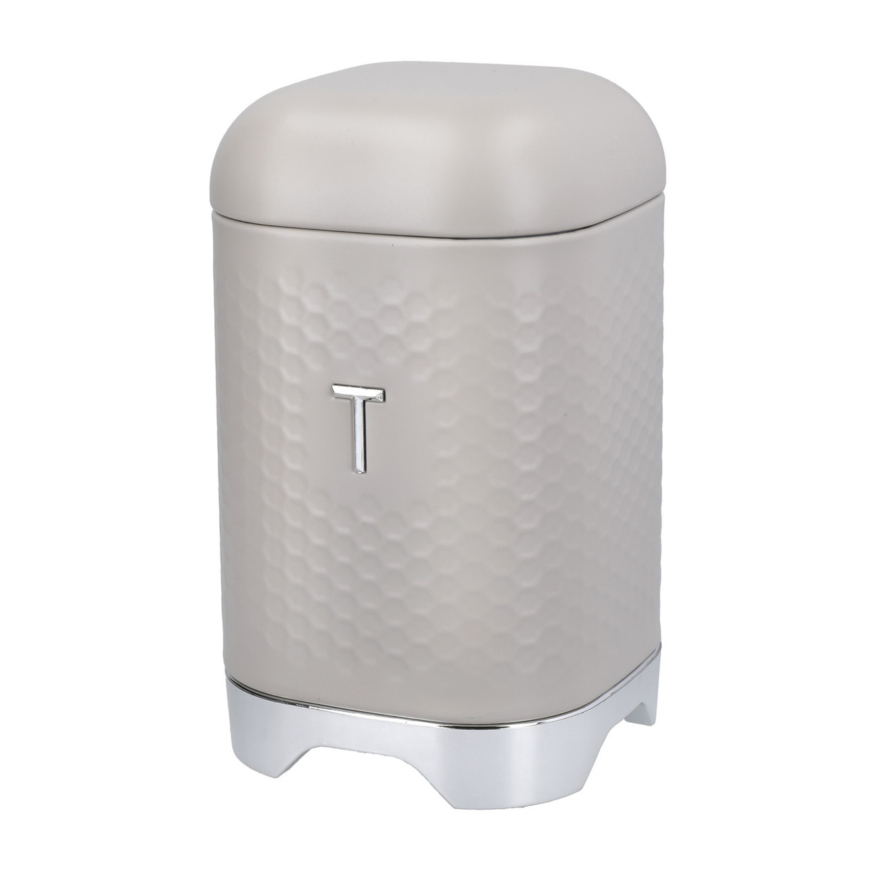 KitchenCraft Lovello Textured Tea Caddy, Latte Cream - Lifetime Brands ...