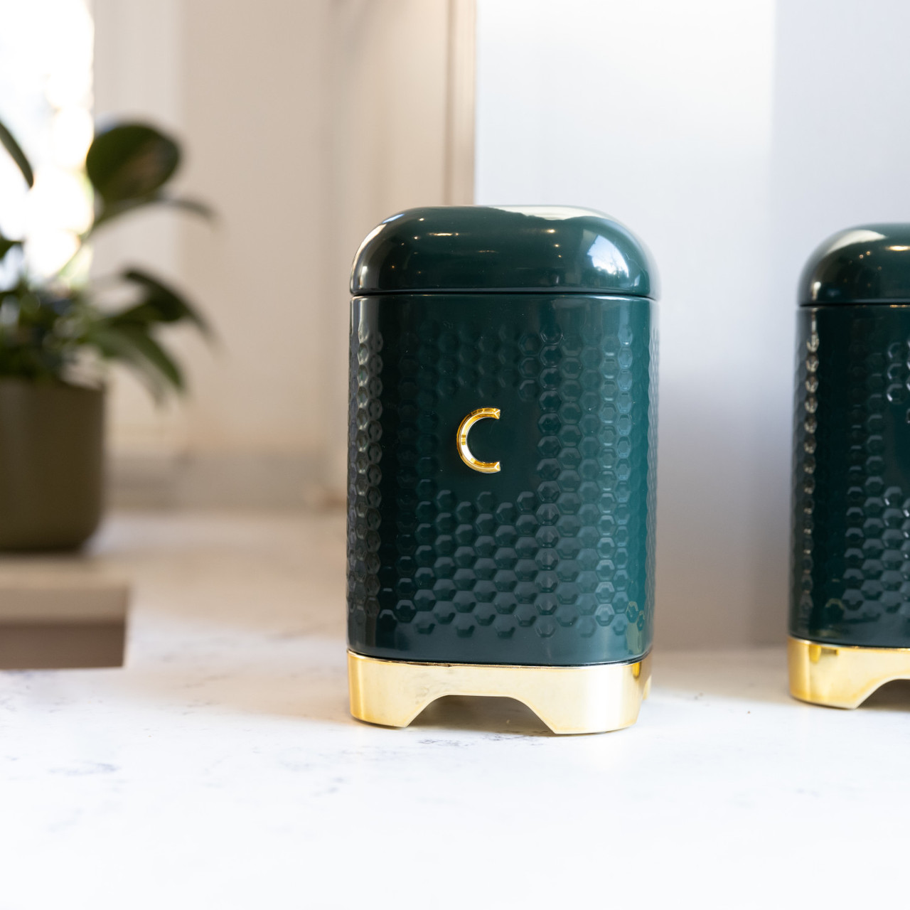 KitchenCraft Lovello Textured Coffee Canister, Hunter Green - Lifetime ...