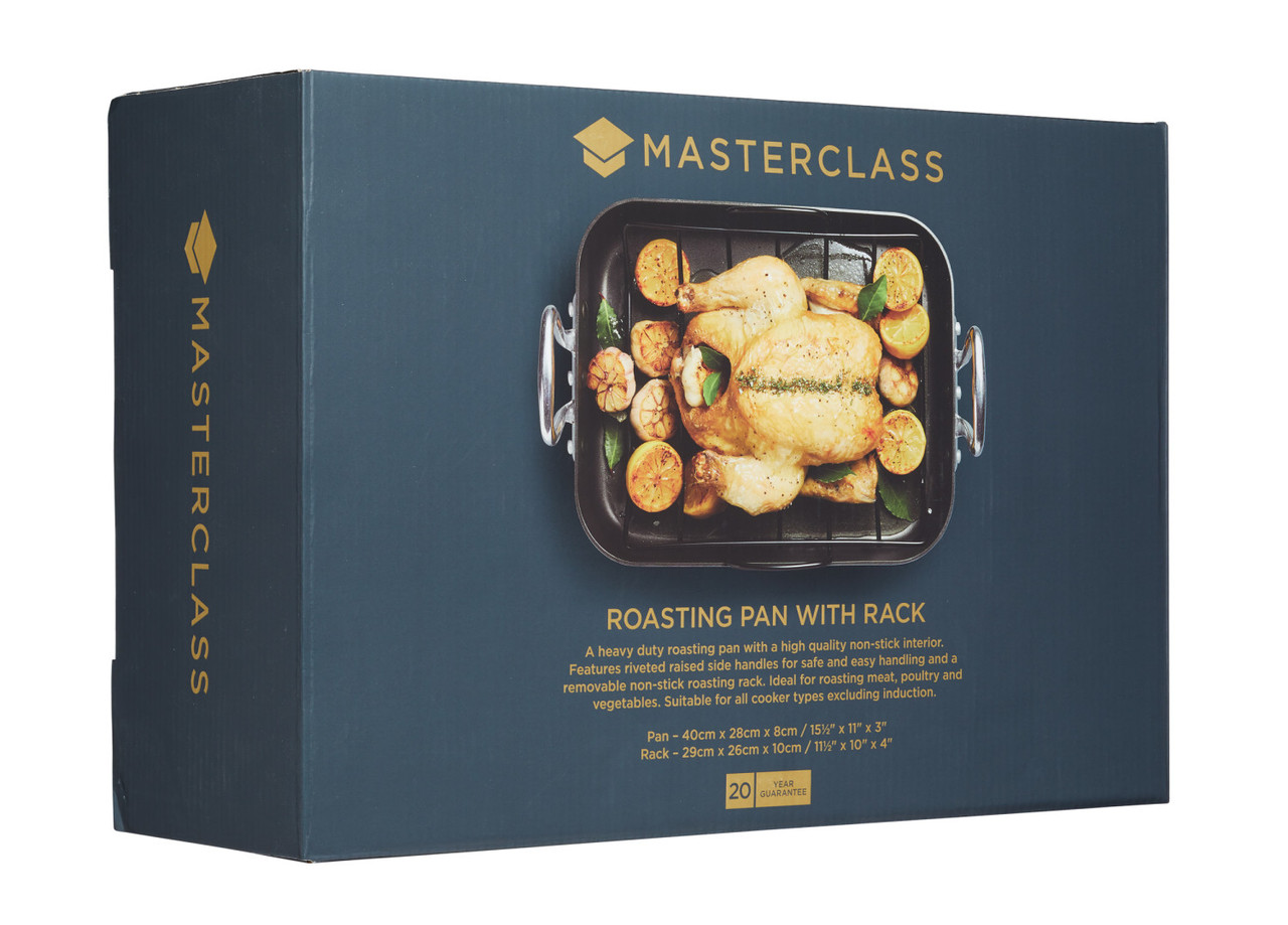 MasterClass Non-Stick Roasting Pan with Handles, 36cm x 27cm - Lifetime ...
