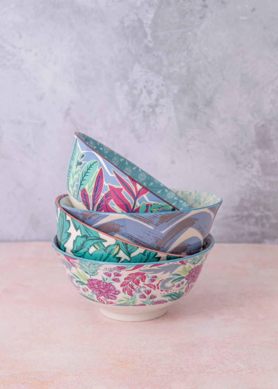 KitchenCraft Bowls, Set of 4, 'Vibrance' Design - Lifetime Brands Europe
