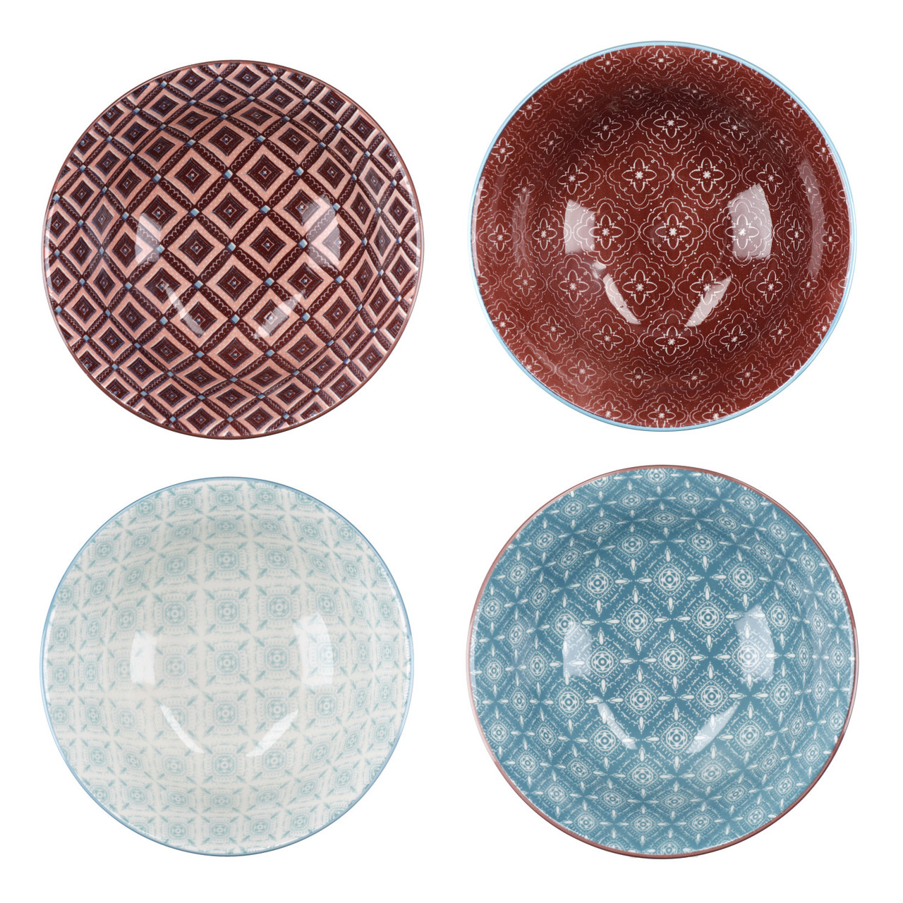KitchenCraft Bowls, Set of 4, 'Vibrance' Design - Lifetime Brands Europe