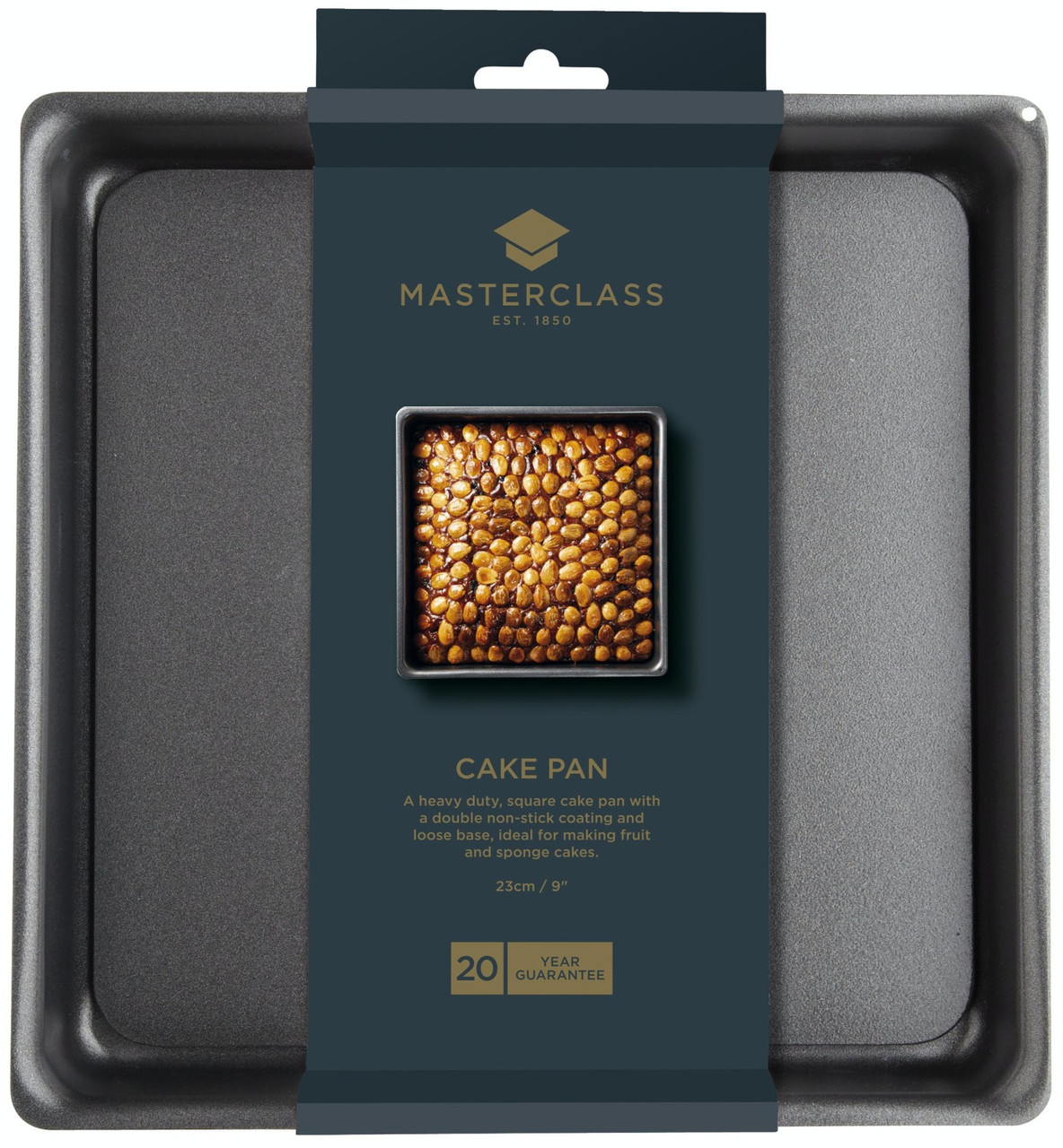 MasterClass Non-Stick Square Loose Base Deep Cake Pan, 23cm - Lifetime ...